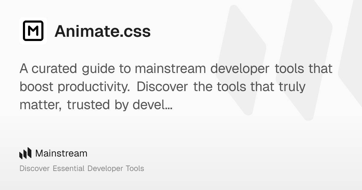 Animate.css: Just-add-water CSS animations. – Mainstream