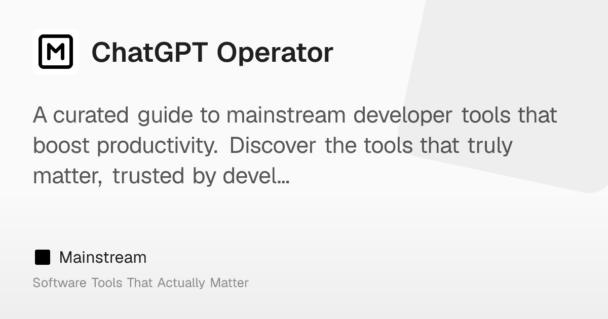 ChatGPT Operator: An AI agent to handle your web tasks. – Mainstream