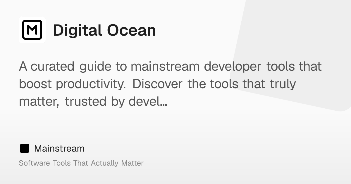 Digital Ocean: The simplest cloud that scales with you. – Mainstream