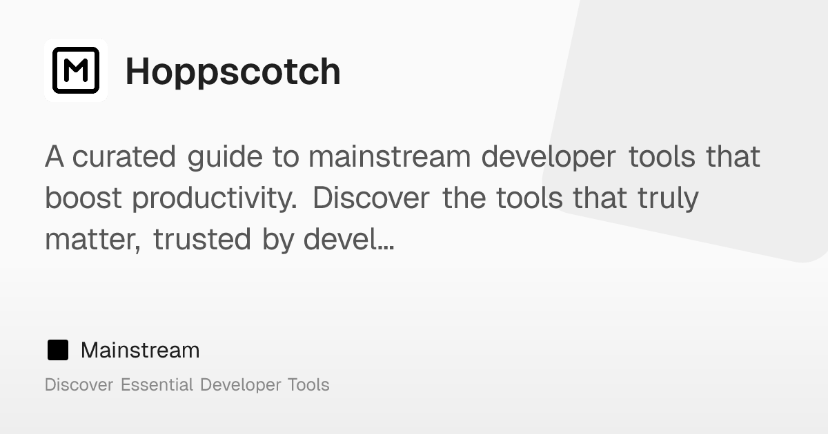 Hoppscotch: The open-source API development ecosystem. – Mainstream