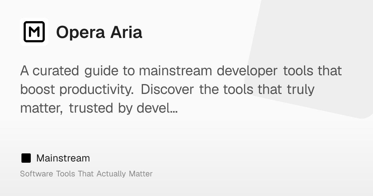 Opera Aria: Free AI with real-time web access, right in your browser ...