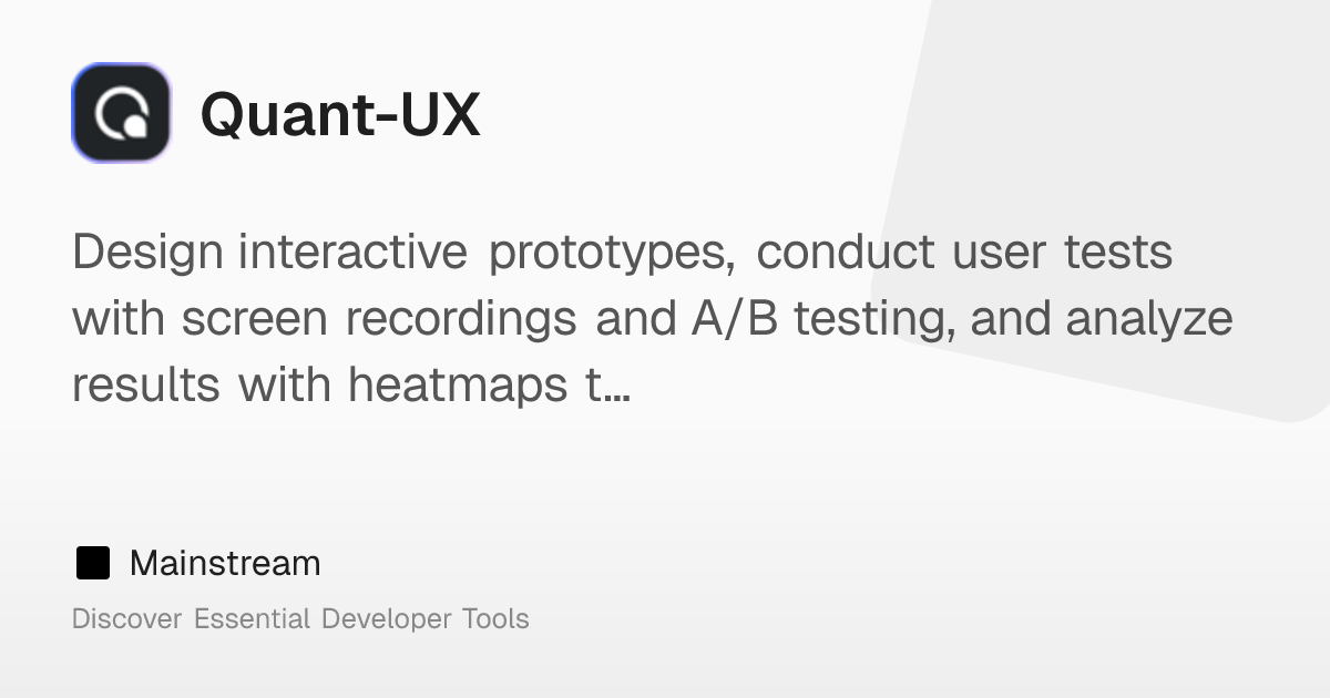 Quant Ux Prototype Test And Learn All In One Open Source Tool