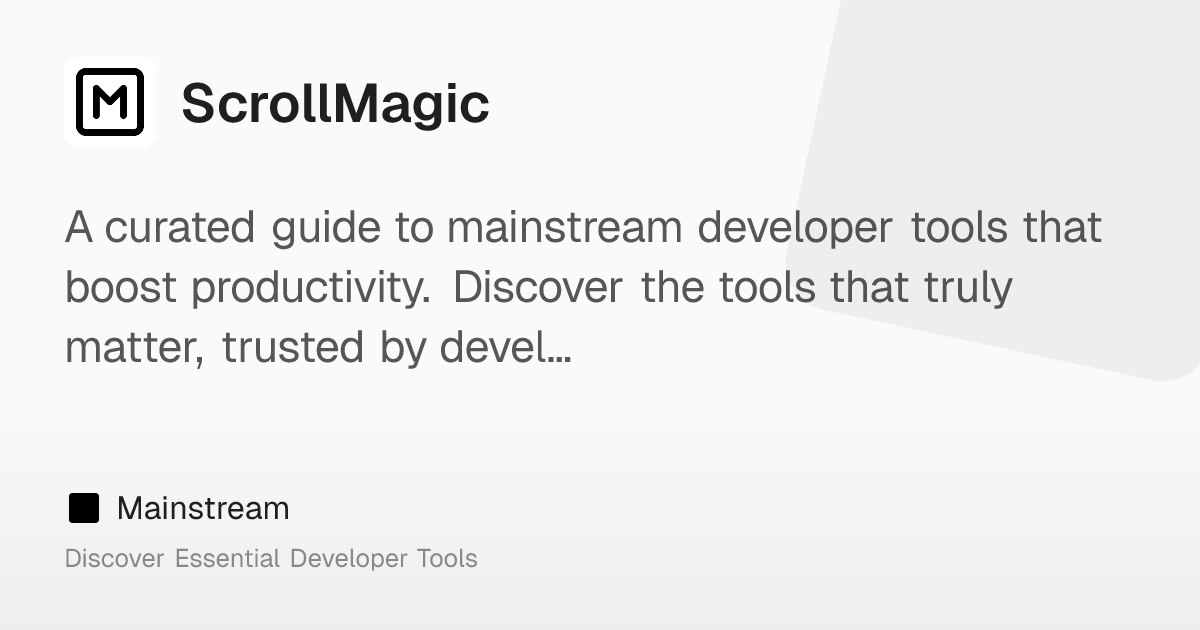ScrollMagic: The JavaScript library for magical scroll interactions. – Mainstream