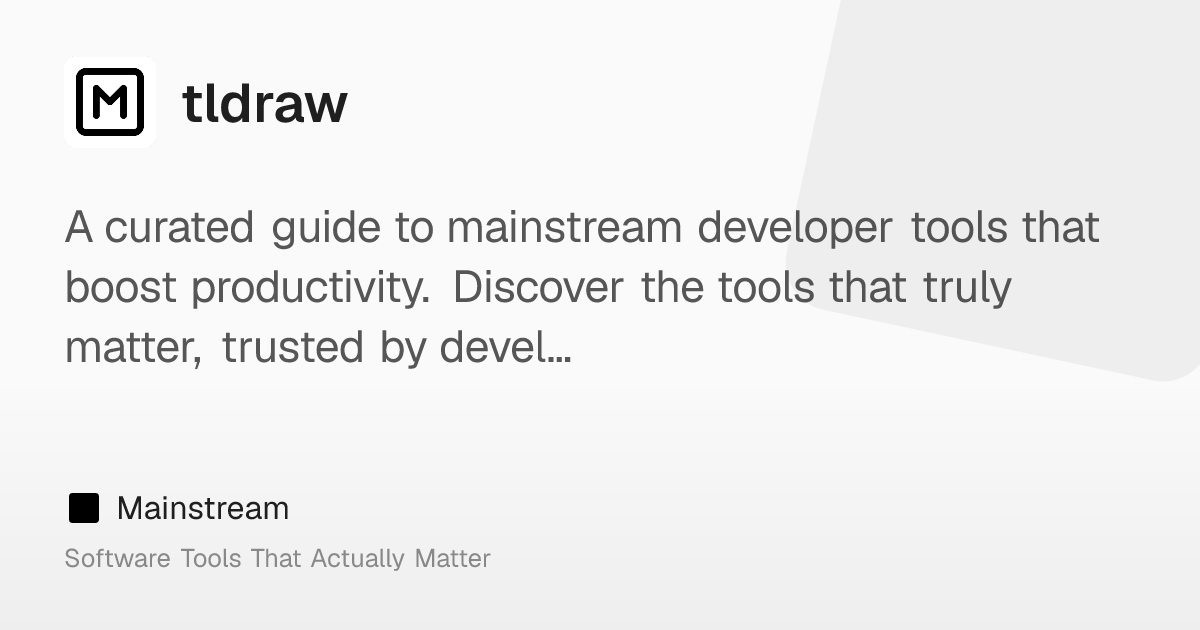 tldraw: Your free, instant digital whiteboard. – Mainstream